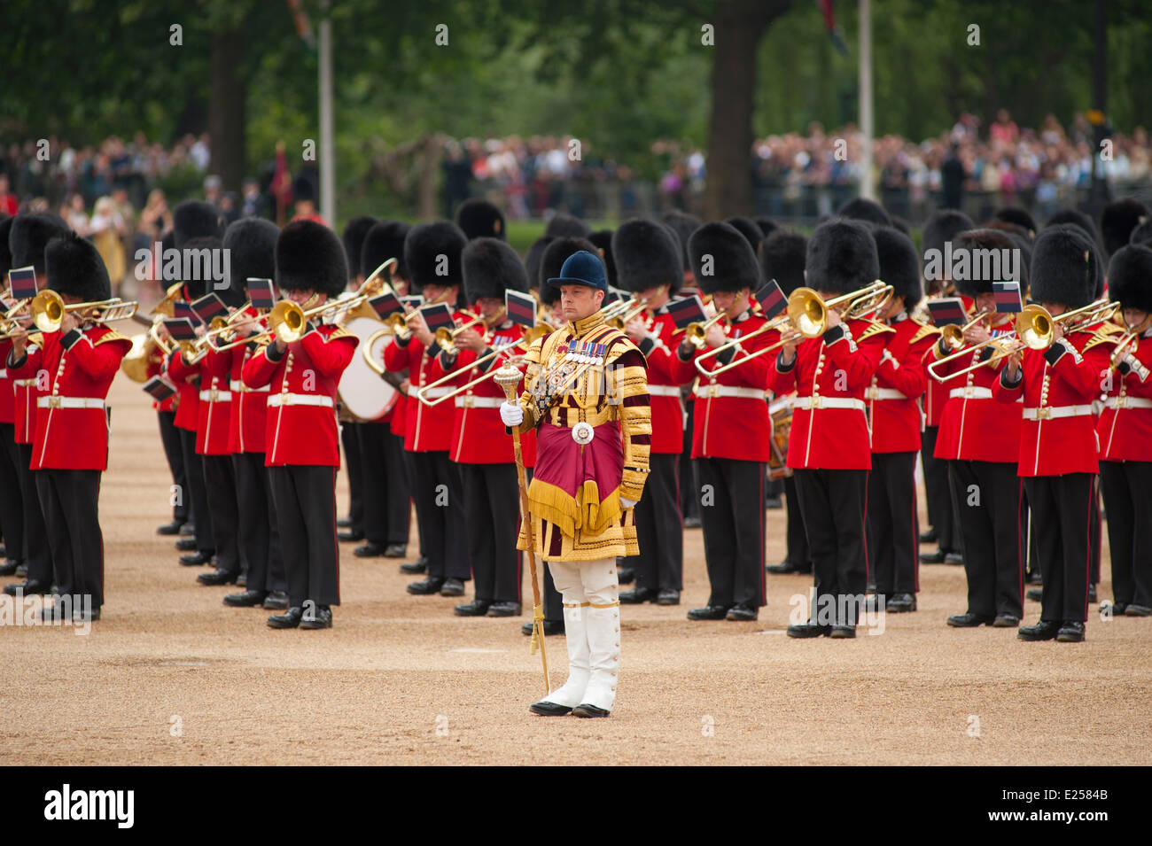 The Massed Bands of the Guards Division playing at The Queen’s Birthday ...