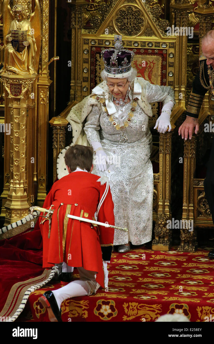 Queen Elizabeth II attends the annual State Opening of Parliament ...