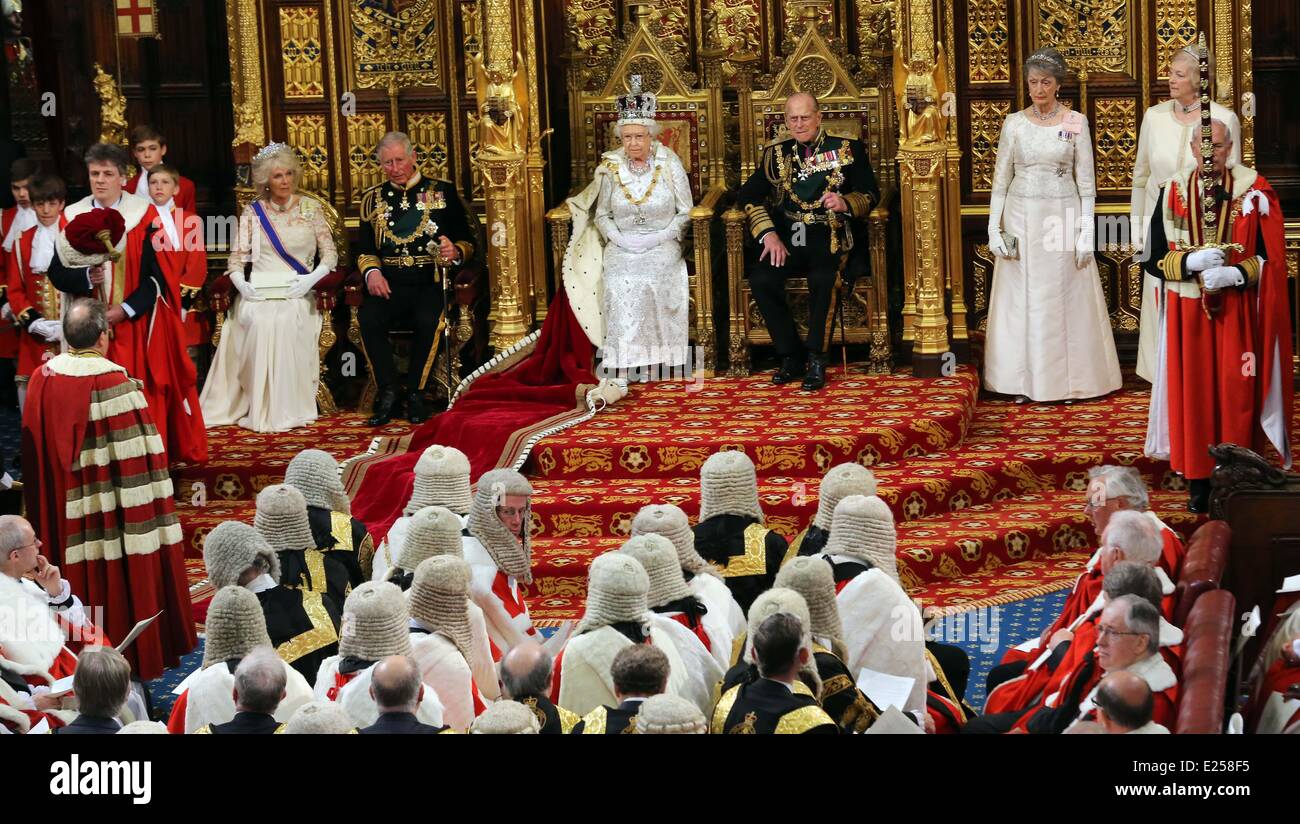 Queen Elizabeth II attends the annual State Opening of Parliament ...