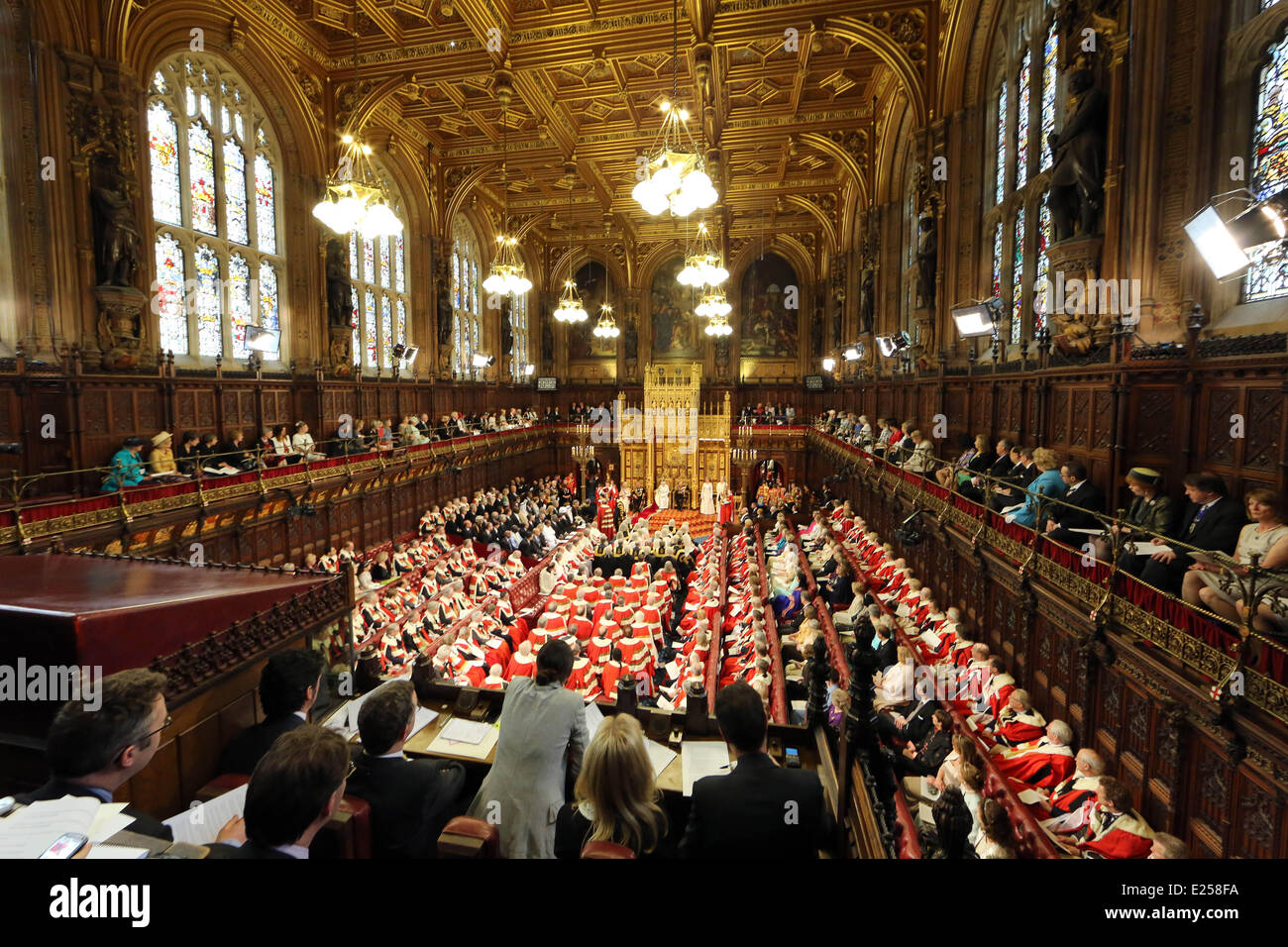 Queen Elizabeth II attends the annual State Opening of Parliament ...