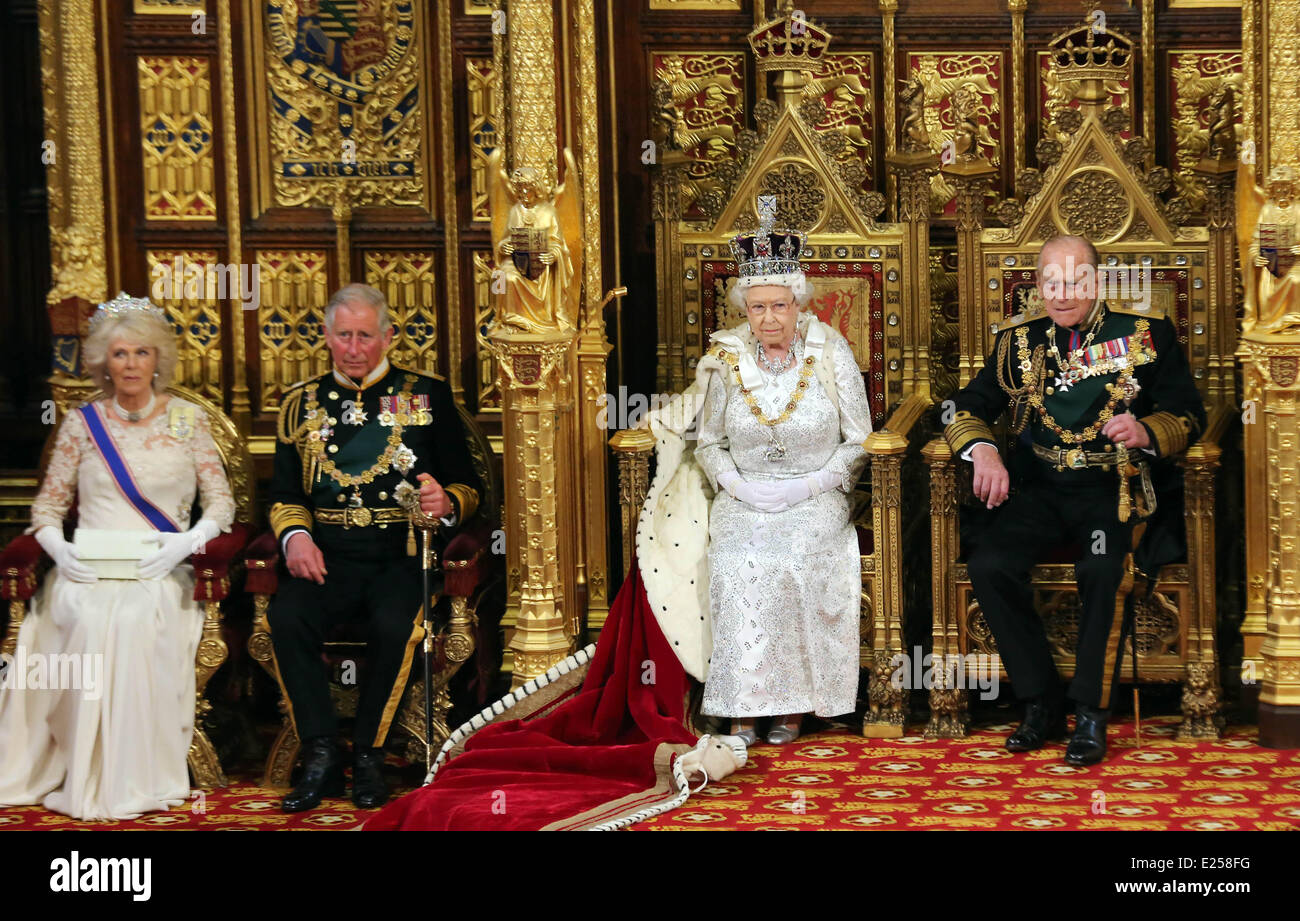 Queen Elizabeth II attends the annual State Opening of Parliament ...