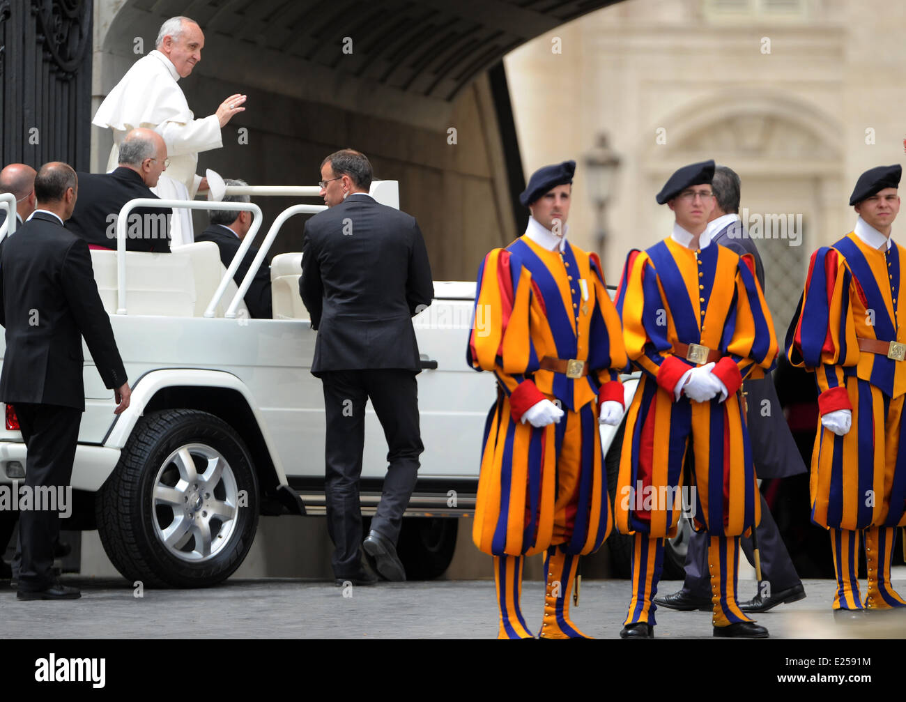 Pope Francis leads the weekly general audience at the Vatican Featuring ...