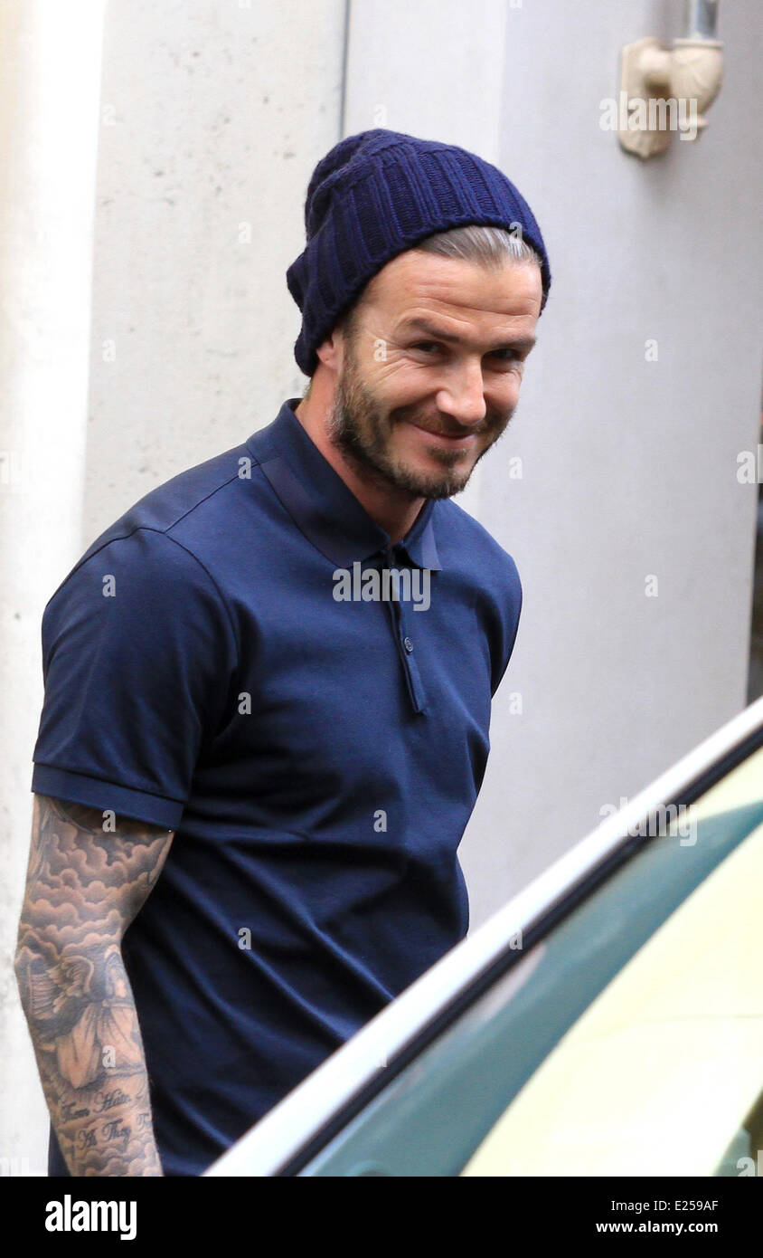 David Beckham and Victoria Beckham are seen shopping at Balenciaga and ...