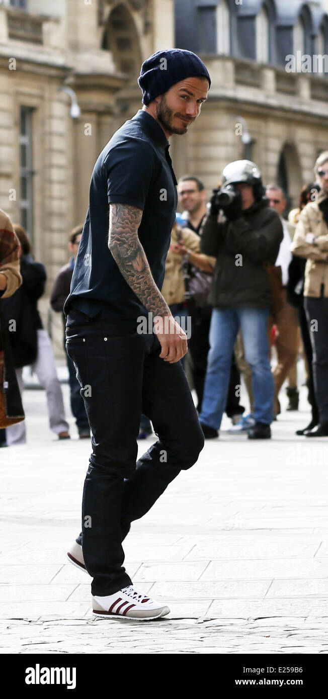 David Beckham and Victoria Beckham are seen shopping at Balenciaga and ...
