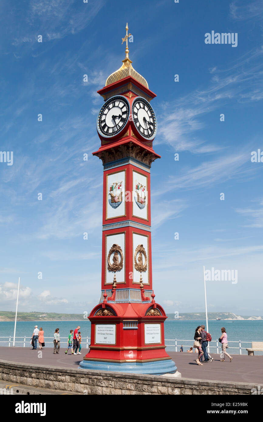 Weymouth Jubilee clock against a blue sky, Weymouth Dorset England UK ...