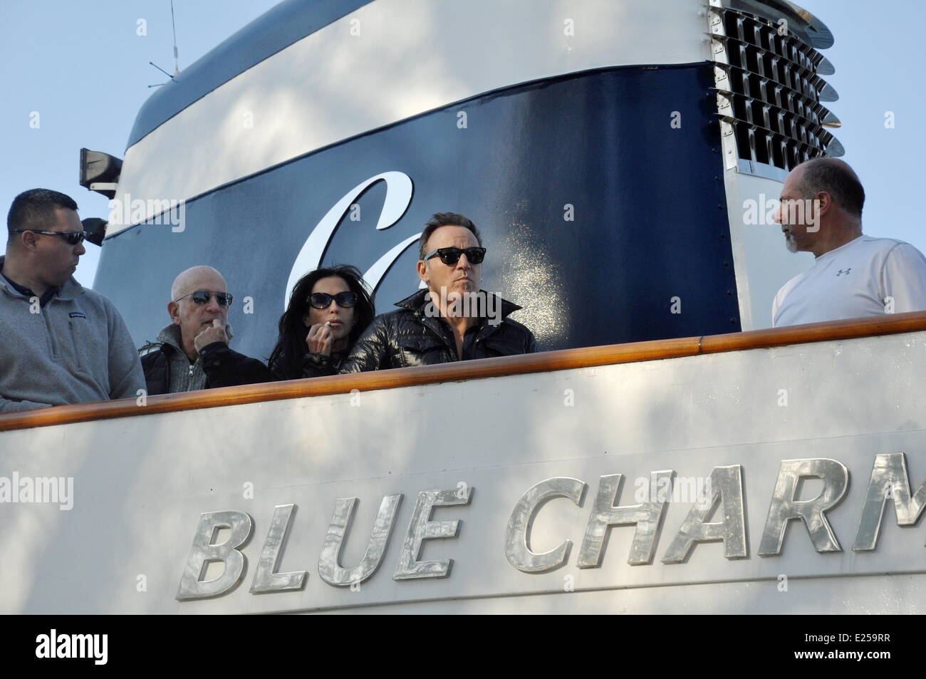 Bruce Springsteen and his crew enjoy a sightseeing tour on a boat in ...