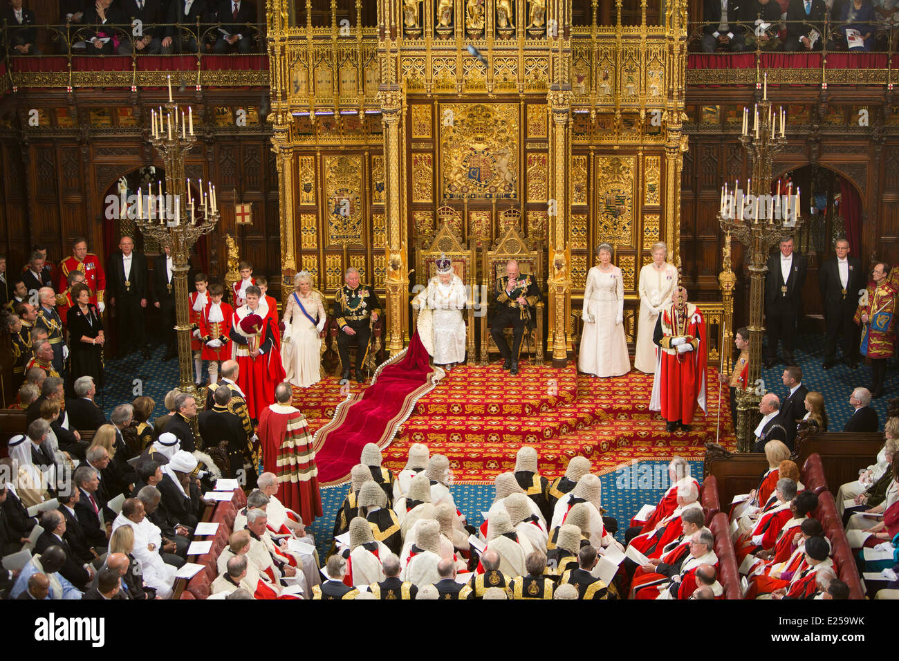 Queen Elizabeth II, attends the annual State Opening of Parliament ...