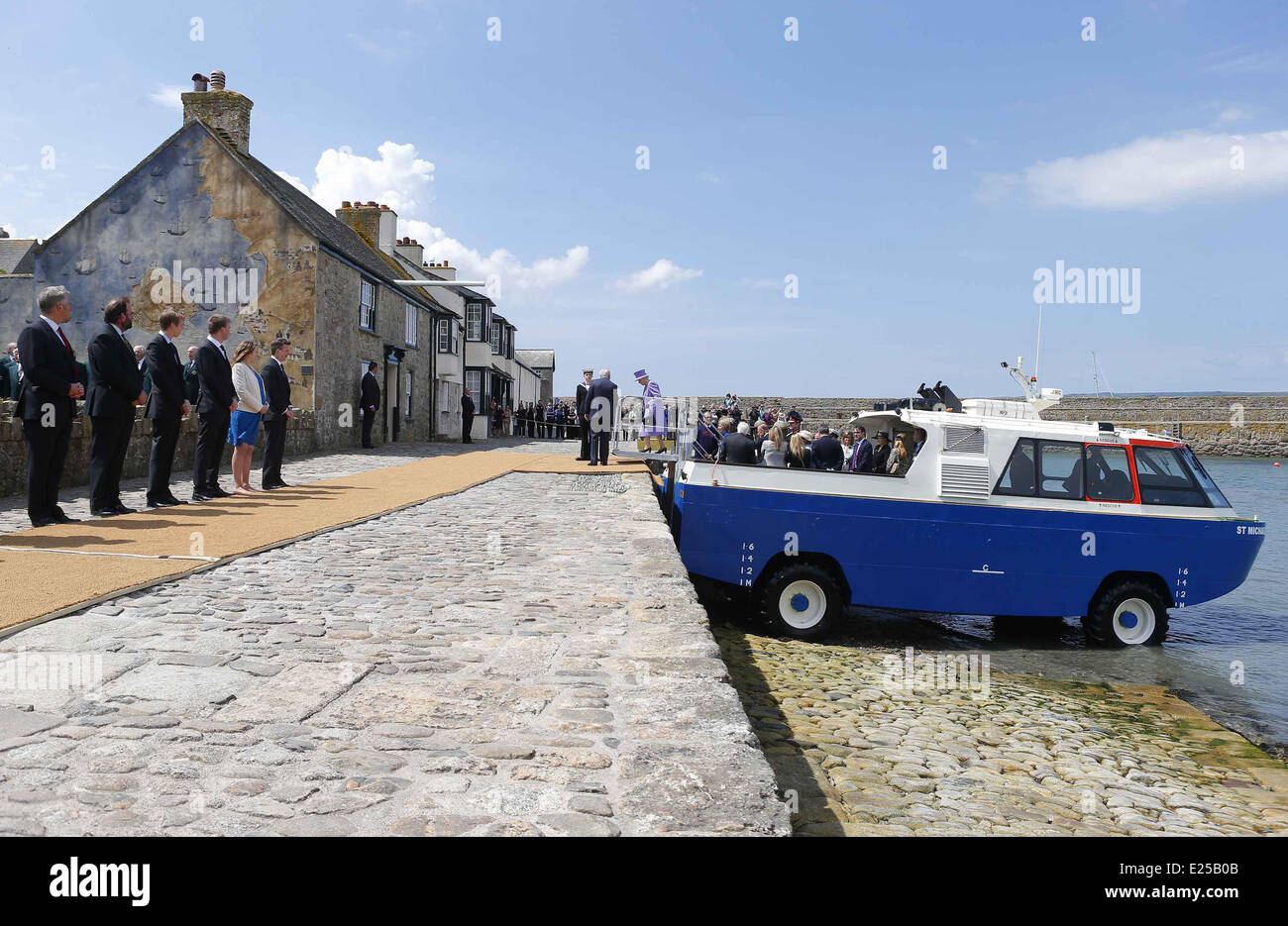 Britain's Queen Elizabeth visits St Michael's Mount in Cornwall Where ...