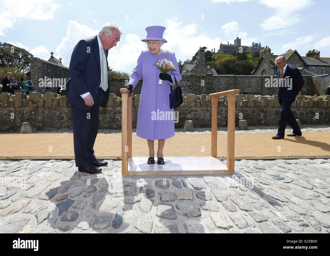 Britain's Queen Elizabeth visits St Michael's Mount in Cornwall ...