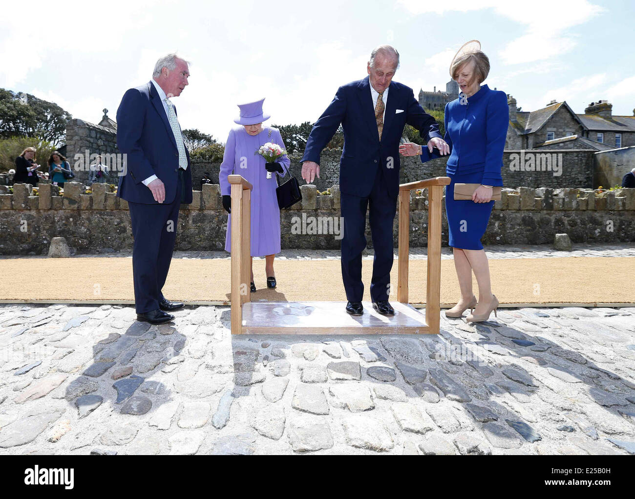 Britain's Queen Elizabeth visits St Michael's Mount in Cornwall ...