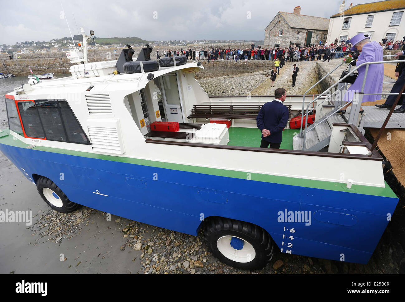 Britain's Queen Elizabeth visits St Michael's Mount in Cornwall ...