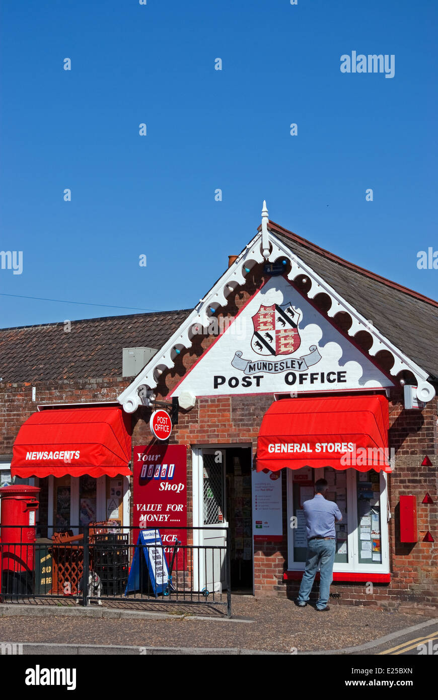 The Colourful Post Office at Mundesley, Norfolk, England Stock Photo ...