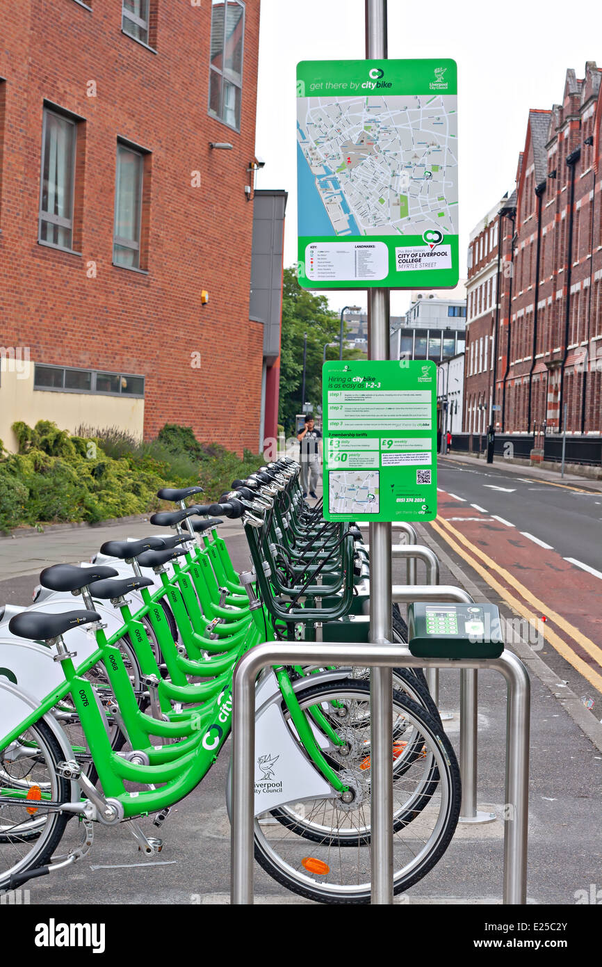 City Bike scheme launched in Liverpool UK in May 2014 Stock Photo - Alamy