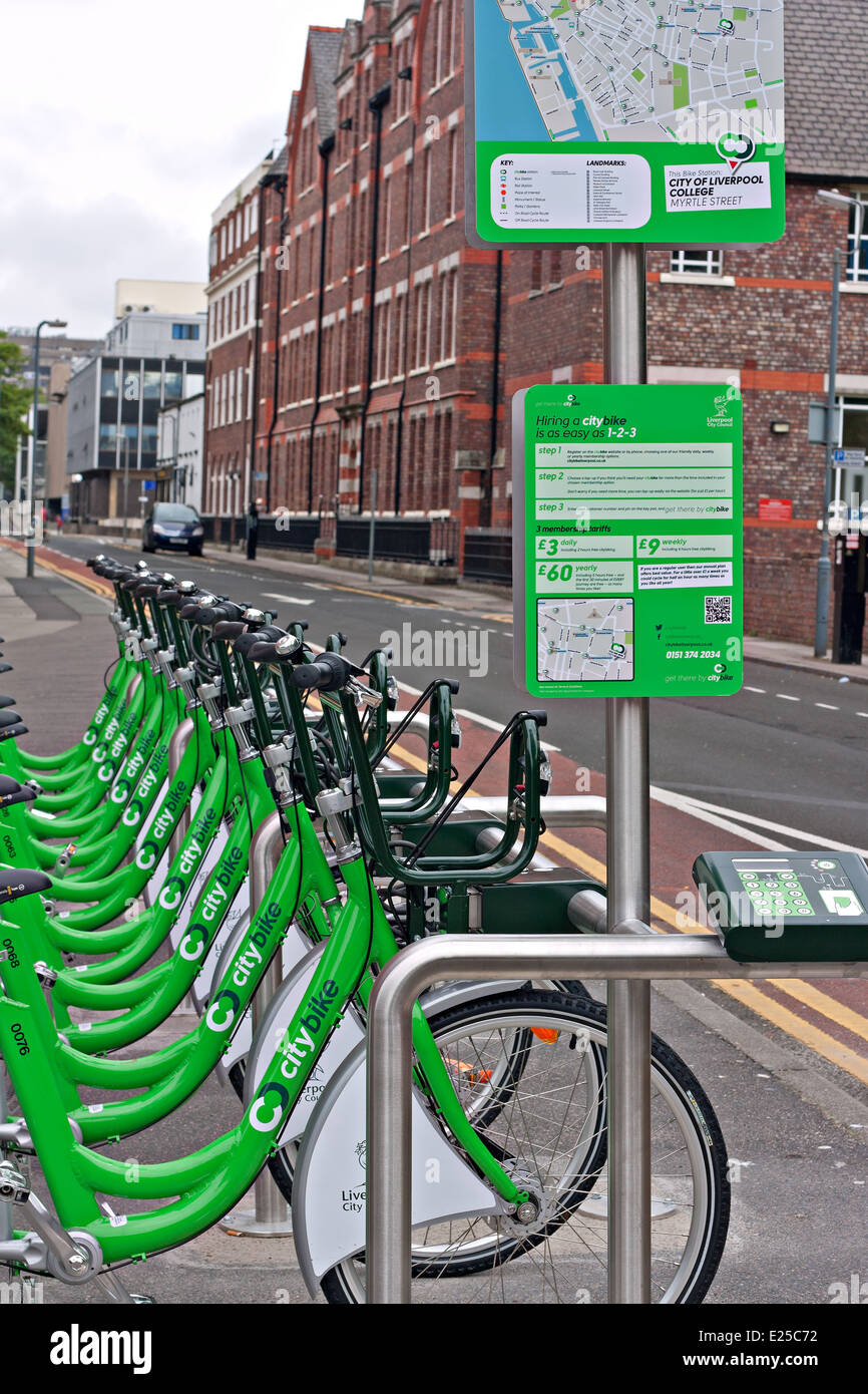 City Bike scheme launched in Liverpool UK in May 2014 Stock Photo - Alamy