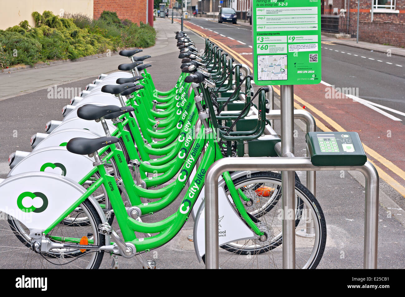 City Bike scheme launched in Liverpool UK in May 2014 Stock Photo - Alamy