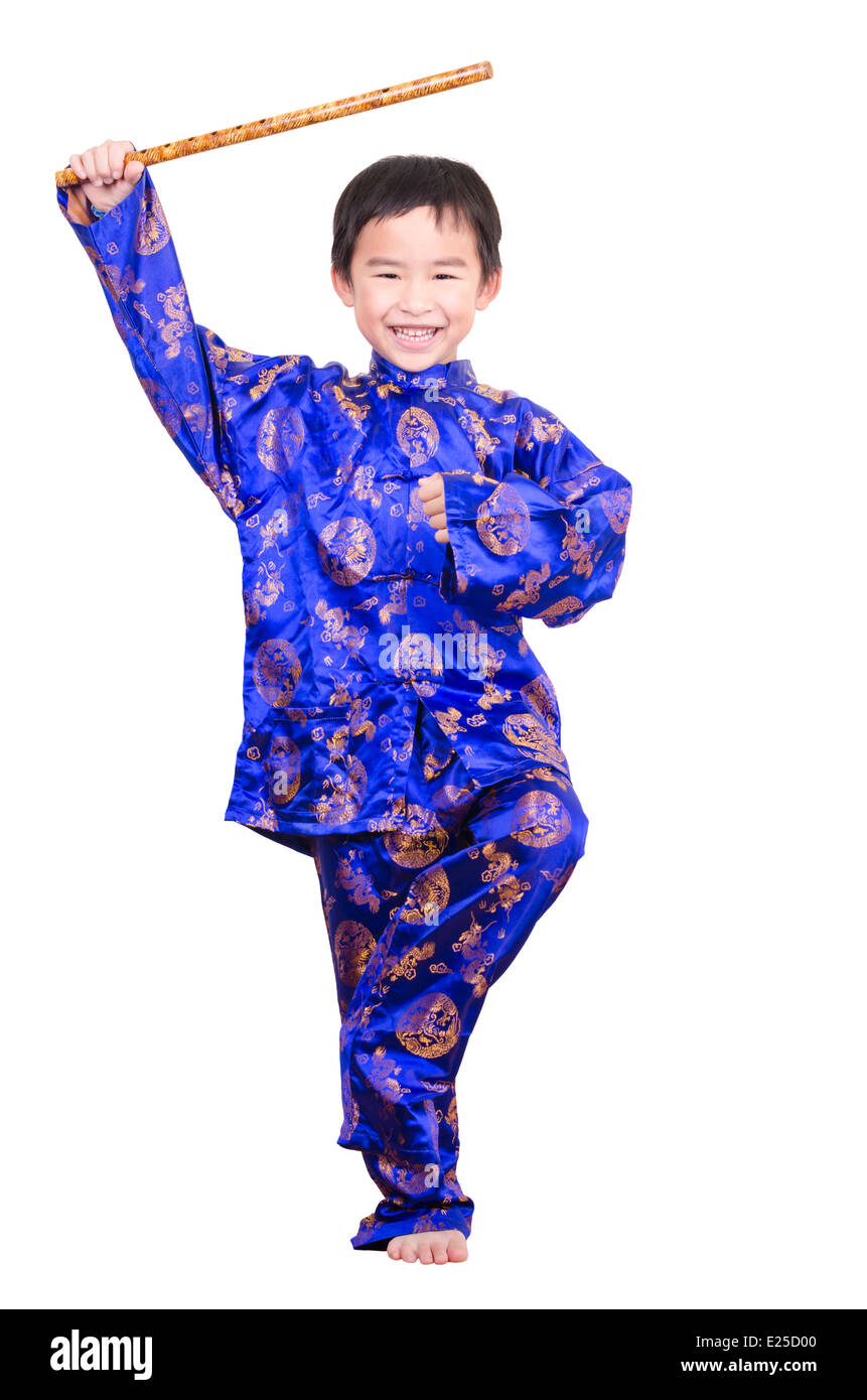 Cute boy wearing traditional Chinese garment Stock Photo - Alamy