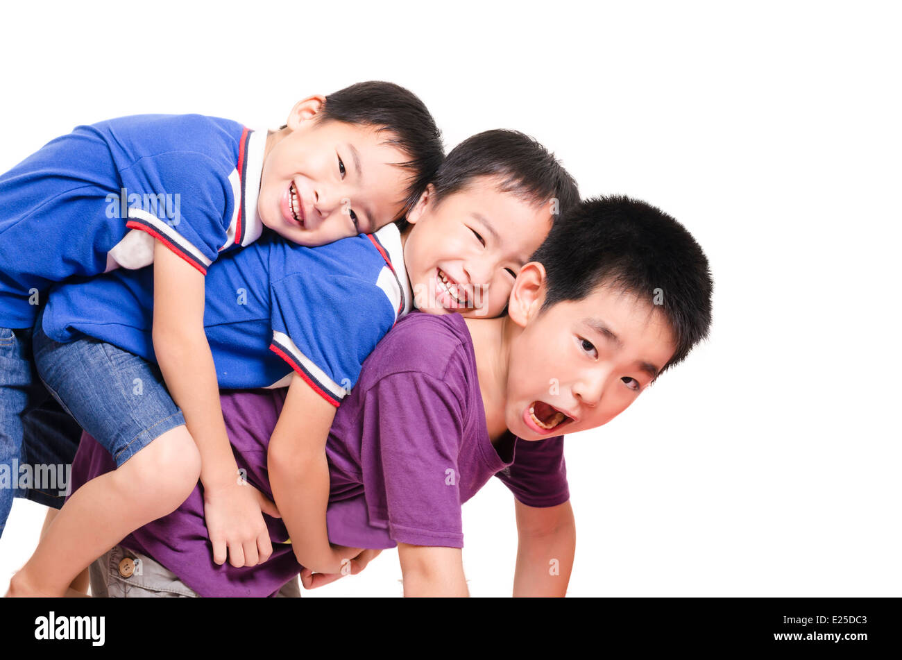 Three kid stack together Stock Photo - Alamy