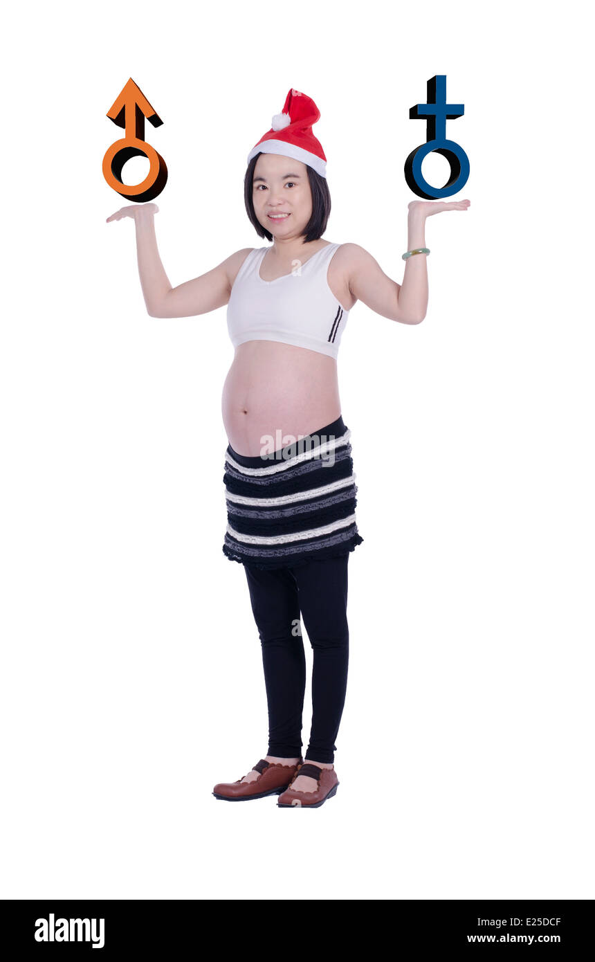 Pretty pregnant woman smiling Cut Out Stock Images & Pictures - Alamy