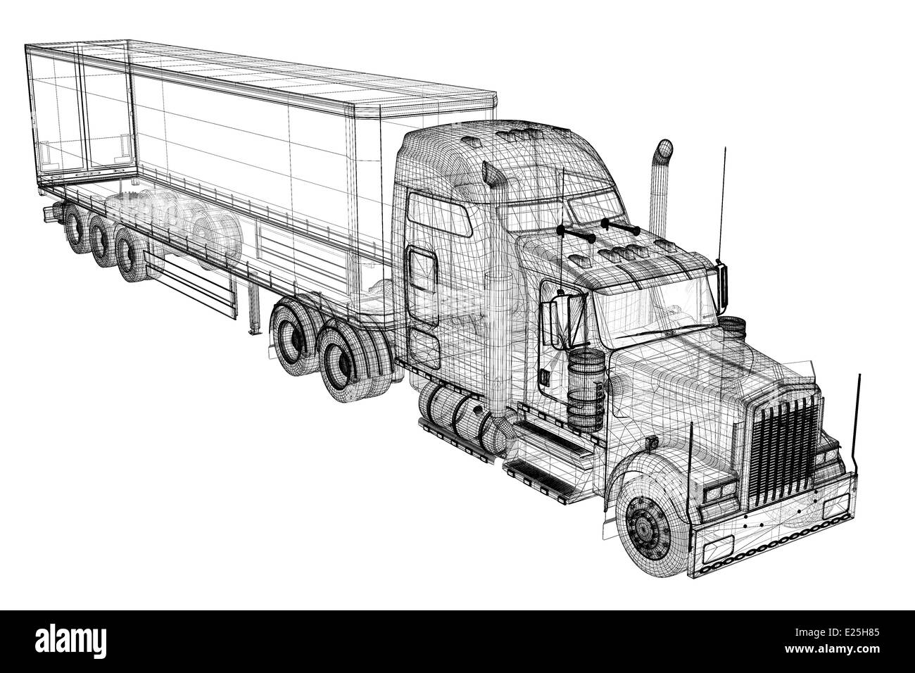 Cargo Delivery Vehicle, body structure, wire model Stock Photo - Alamy