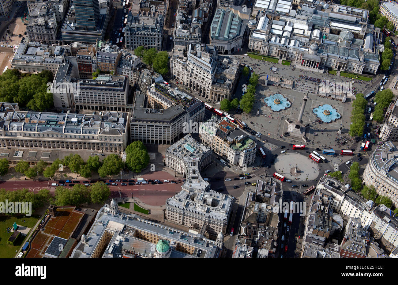Trafalgar Square as seen from the air with the Mall Stock Photo - Alamy