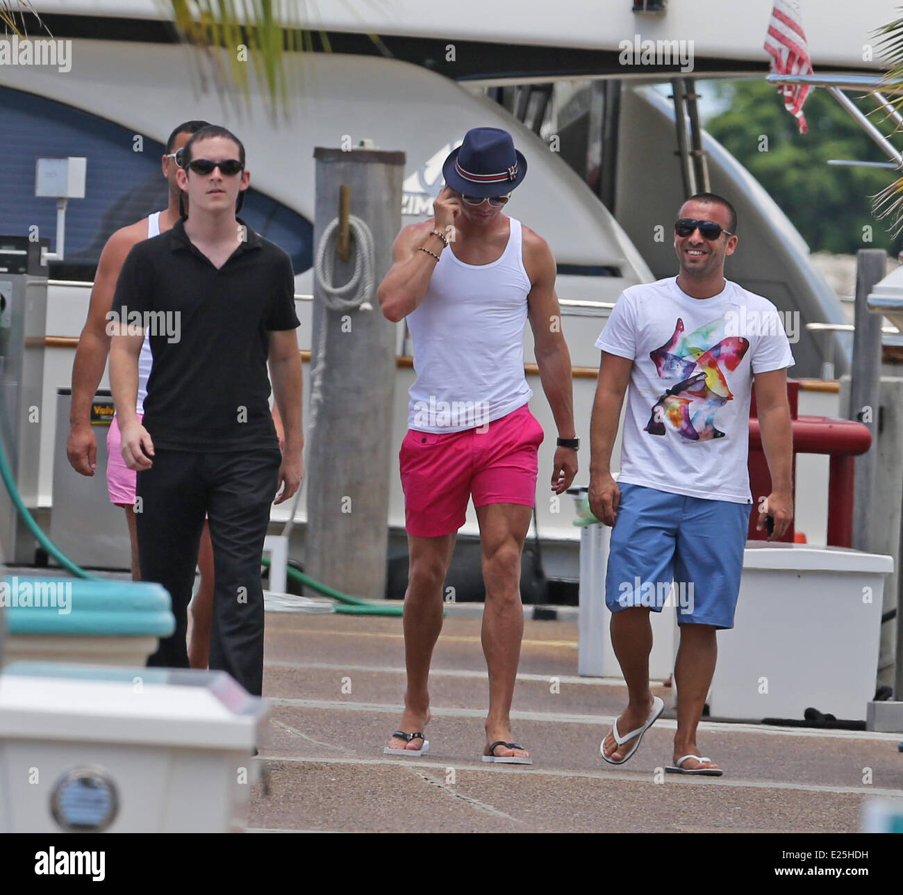 Real Madrid soccer star Cristiano Ronaldo seen sunbathing with a male ...