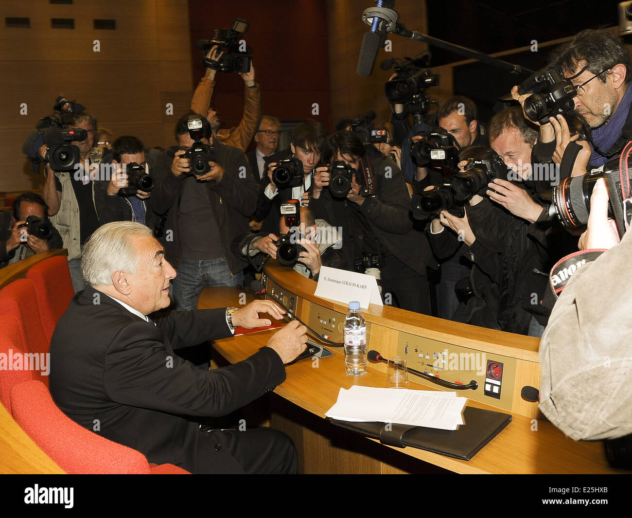 Former IMF chief Dominique Strauss Kahn prior to a hearing before an ...