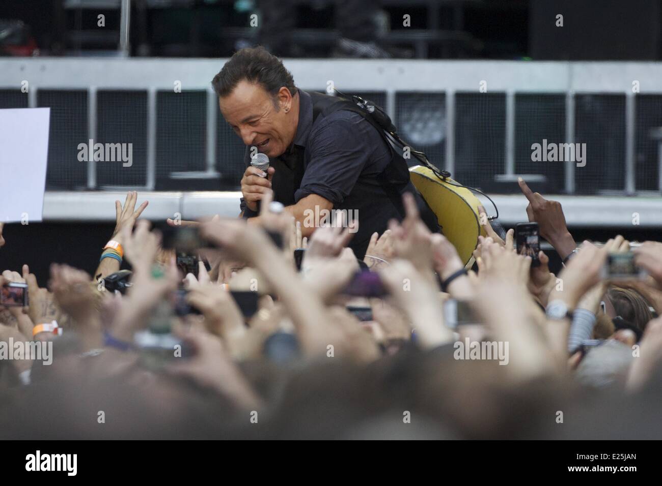 Bruce Springsteen performs live in concert at the Stade de France ...