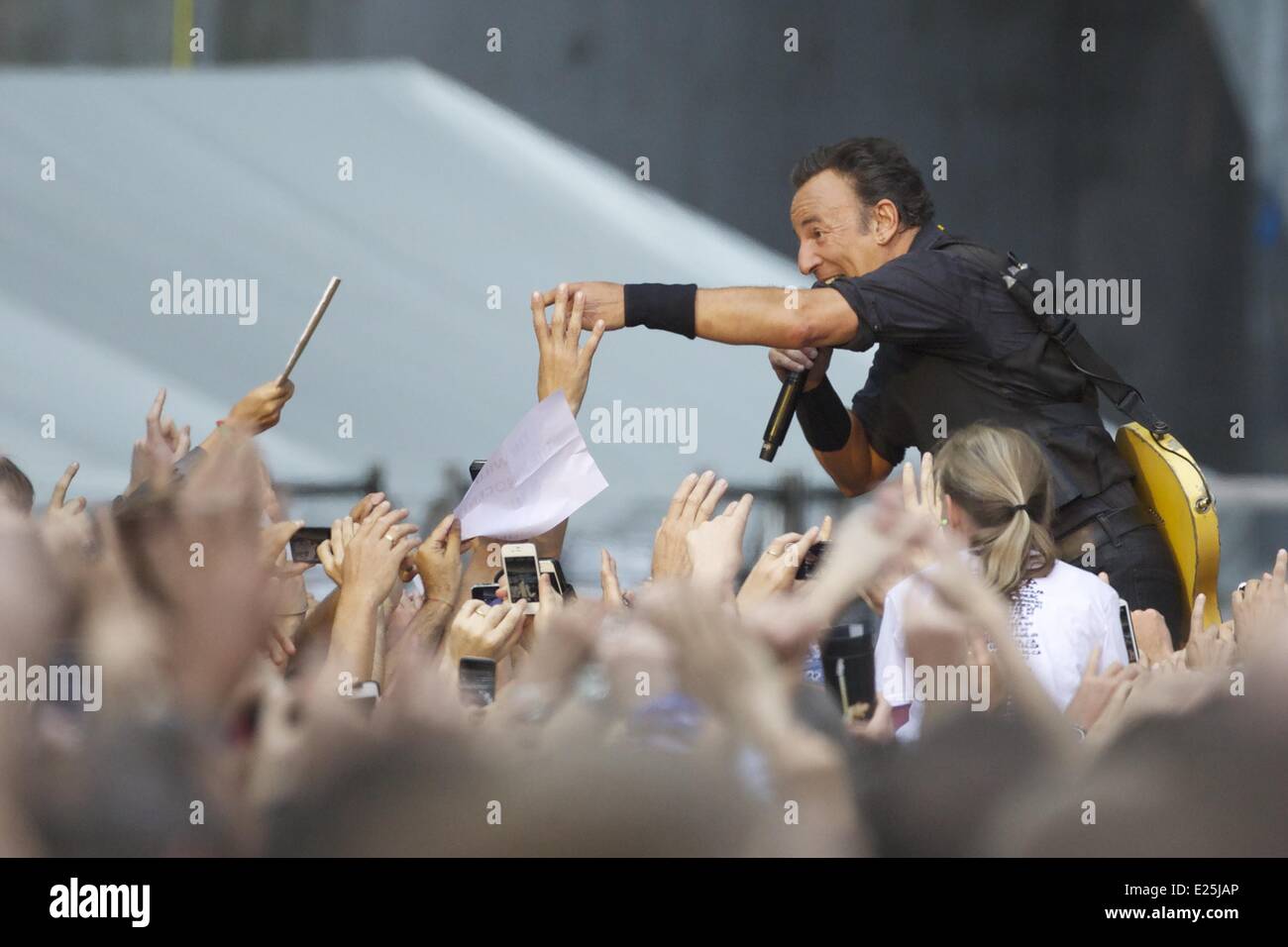 Bruce Springsteen performs live in concert at the Stade de France ...