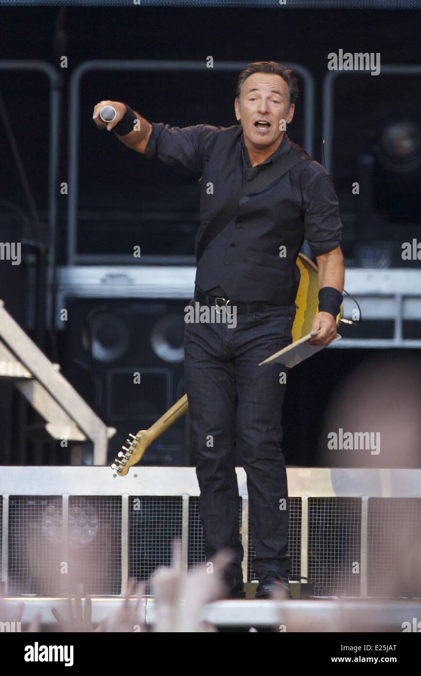Bruce Springsteen performs live in concert at the Stade de France ...