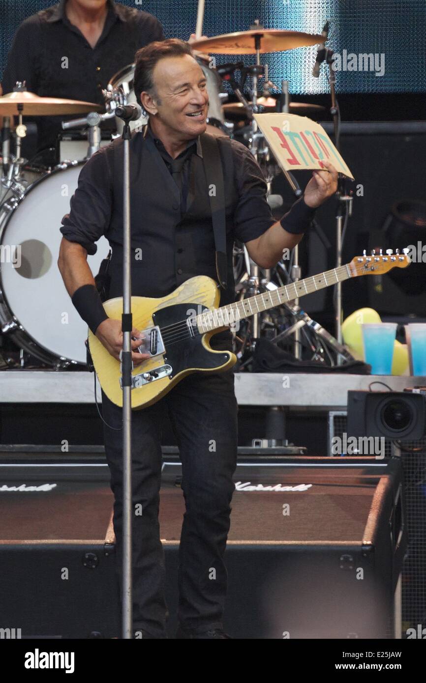 Bruce Springsteen performs live in concert at the Stade de France ...