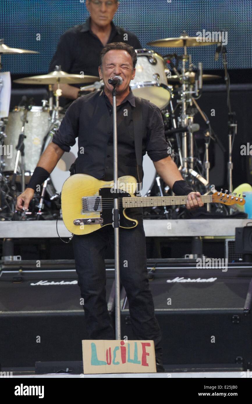 Bruce Springsteen performs live in concert at the Stade de France ...