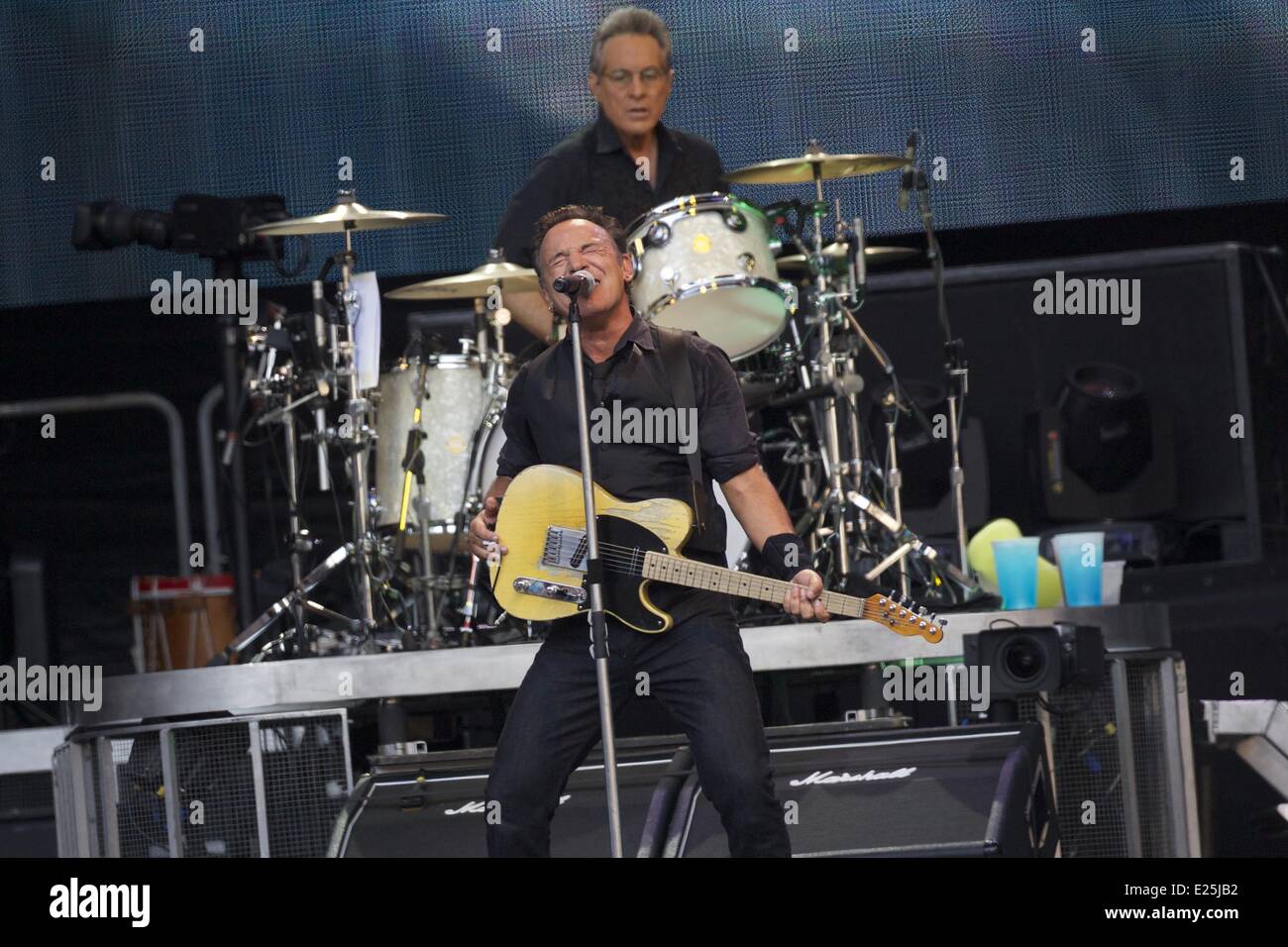 Bruce Springsteen performs live in concert at the Stade de France ...