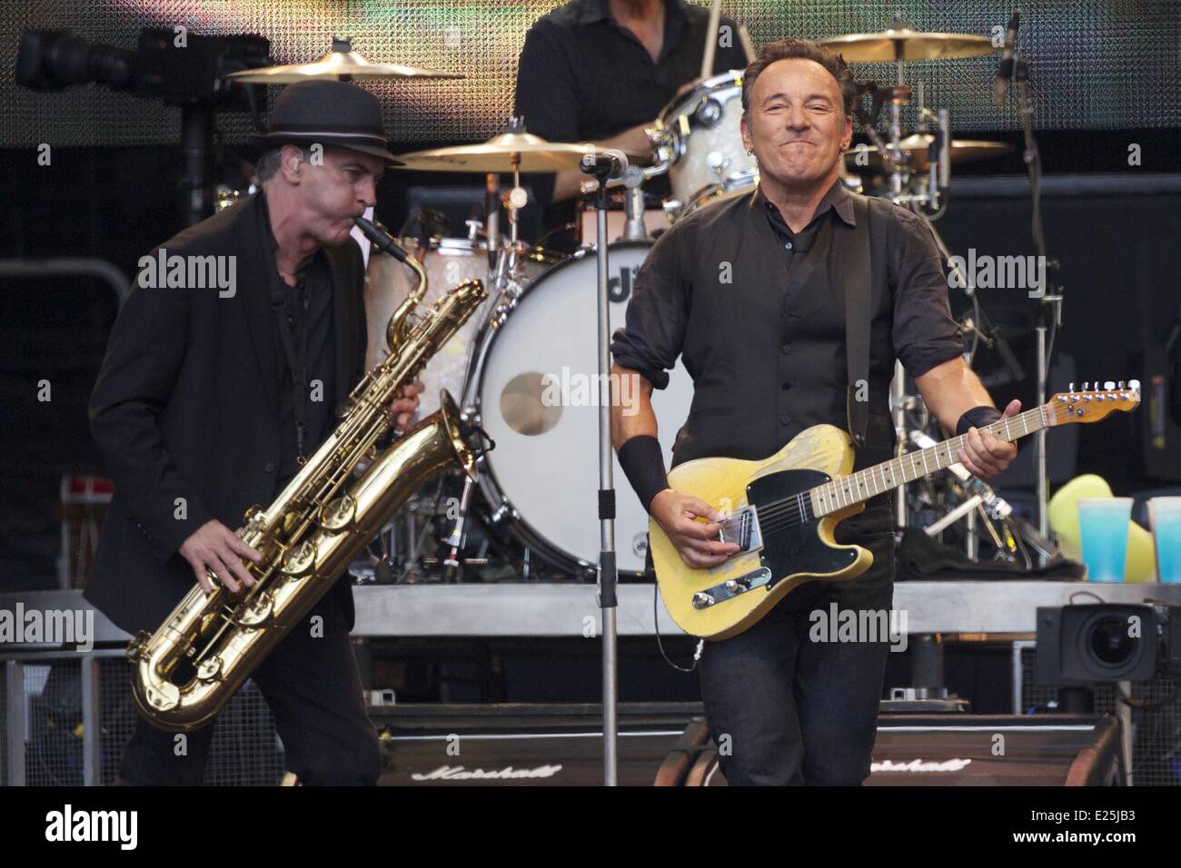 Bruce Springsteen performs live in concert at the Stade de France ...