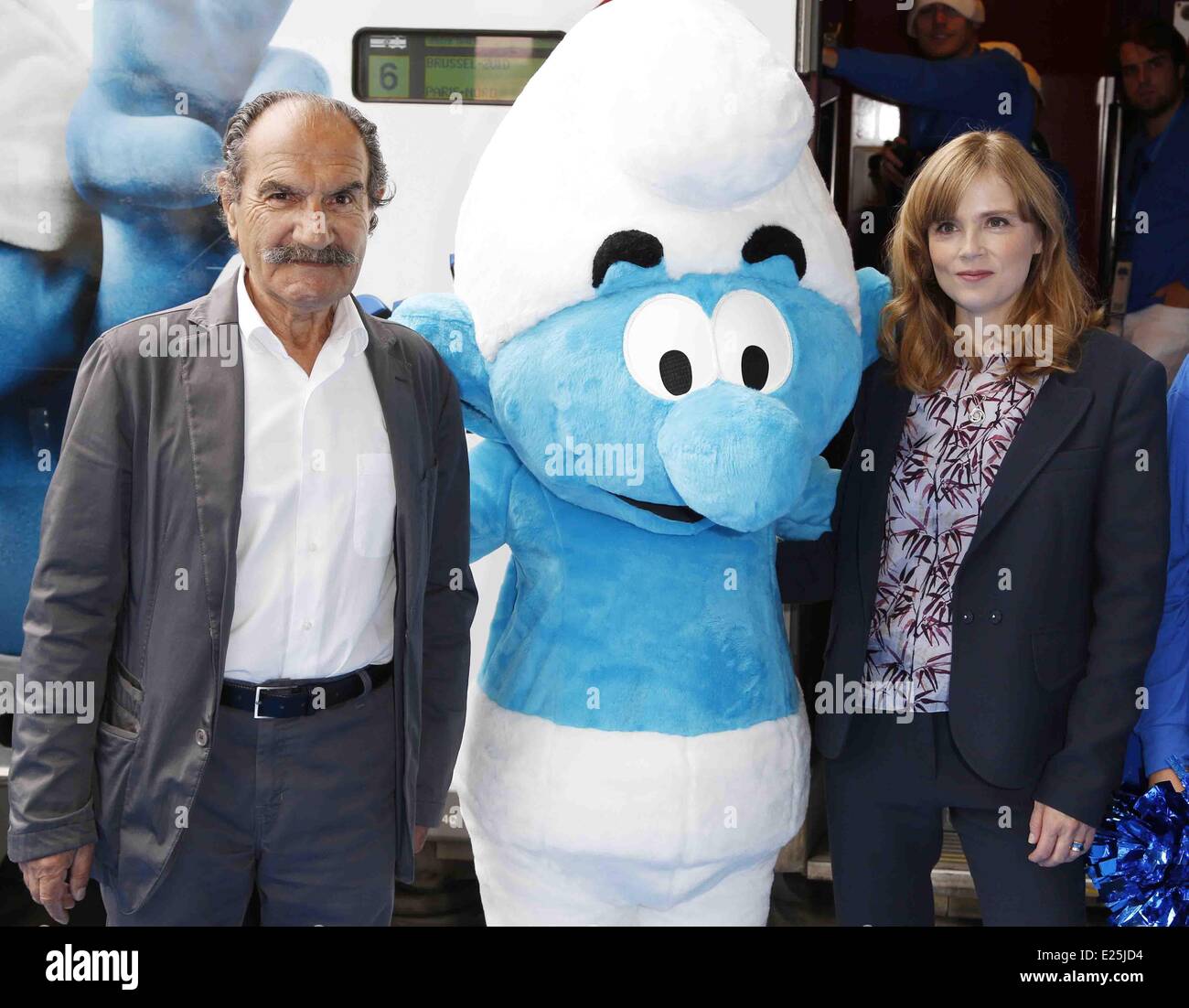 Global Smurfs Day celebrations in Paris Featuring: Isabelle Carre ...