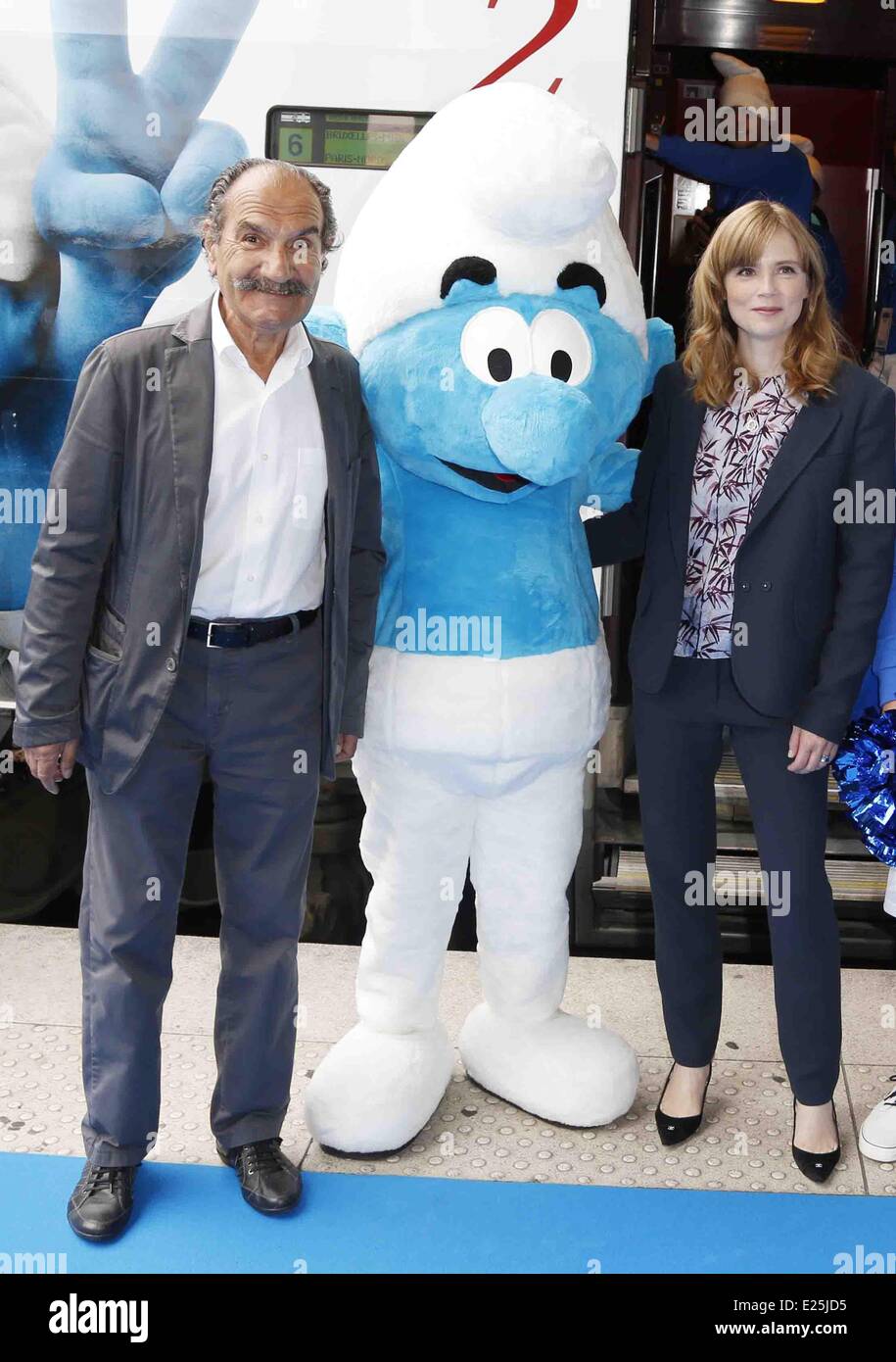 Global Smurfs Day celebrations in Paris Featuring: Isabelle Carre ...