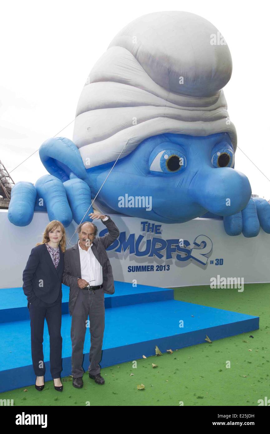 Global Smurfs Day celebrations in Paris Featuring: Isabelle Carre ...