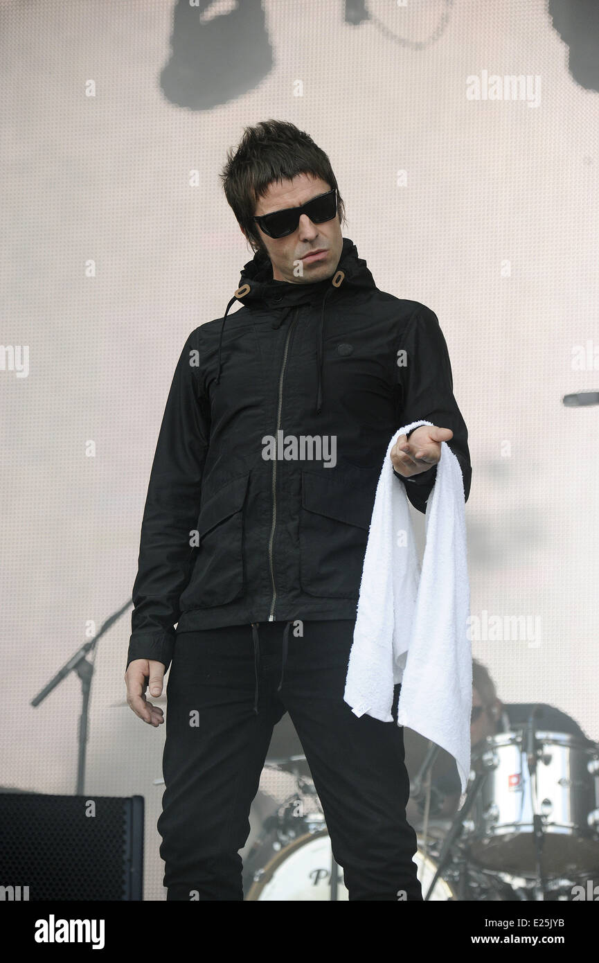 Liam Gallagher of Beady Eye performing at the 15th Solidays Festival ...