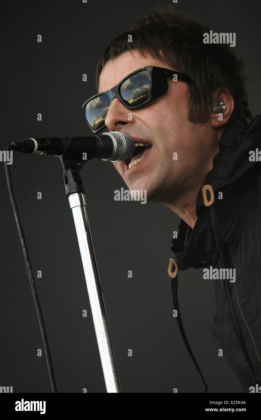 Liam Gallagher of Beady Eye performing at the 15th Solidays Festival ...
