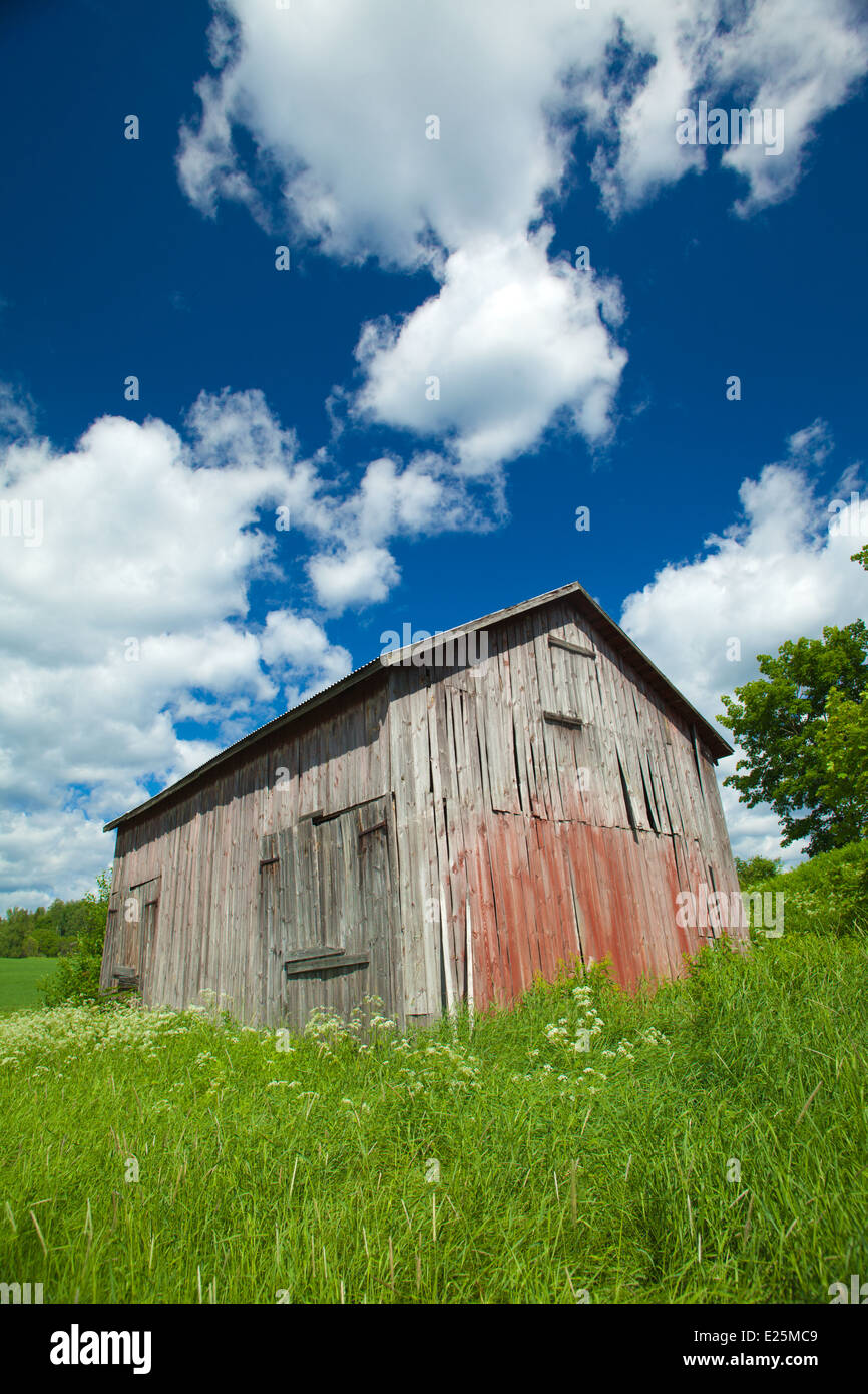 Finnish summer landscape with old barn Stock Photo - Alamy
