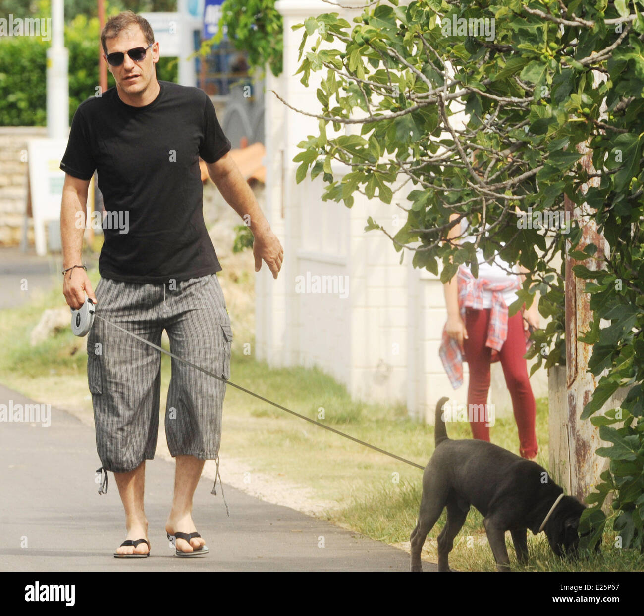 Former Croatian footballer,Slaven Bilic walking his dogs in Sibenik ...
