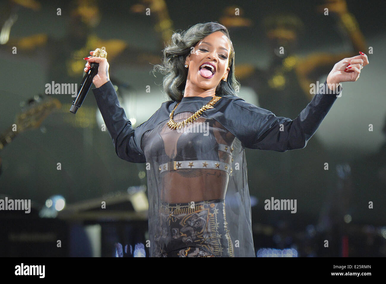 Rihanna performing live in concert part of her 'Diamonds World Tour' at ...