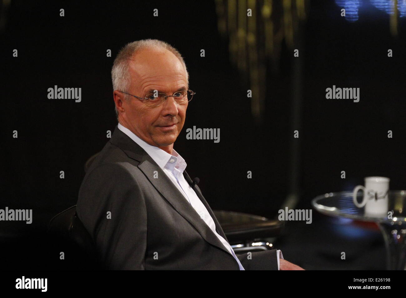 Former England coach Sven-Goran Eriksson at a TV studio in Stockholm ...