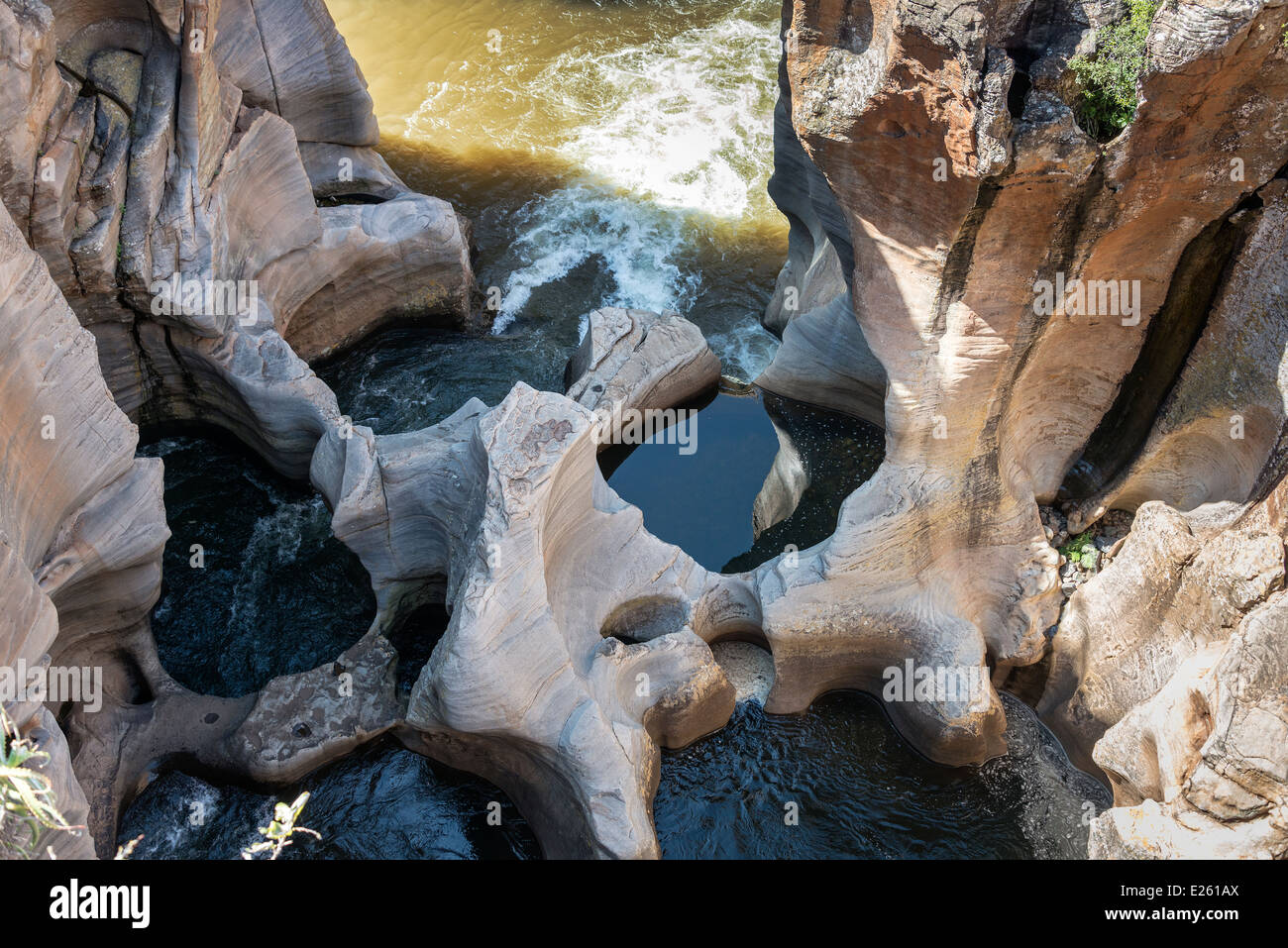 river at the bourkes potholes in south africa near the panoramaroute ...