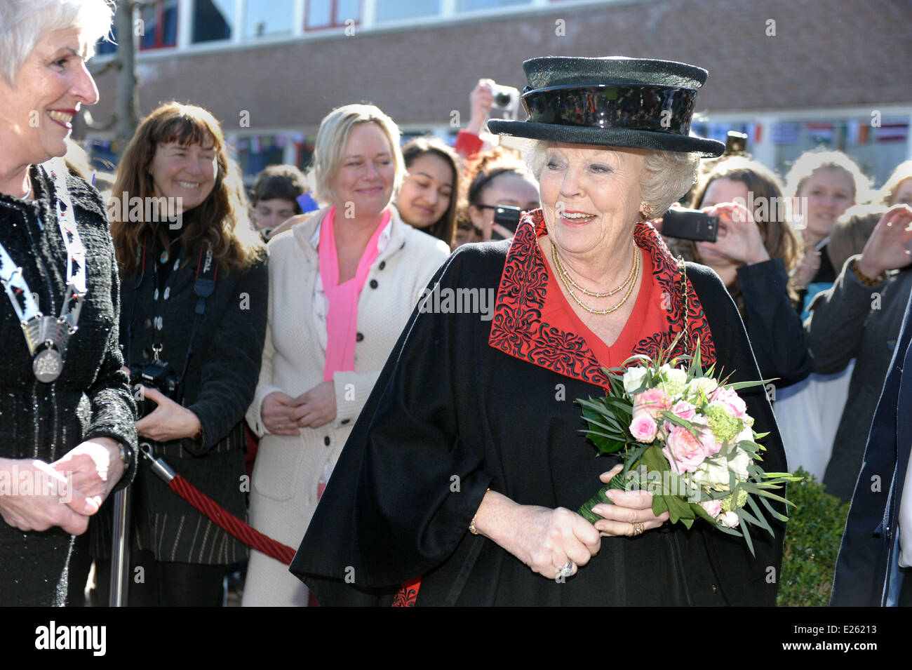 Queen Beatrix of the Netherlands visiting the 50th anniversary of the ...
