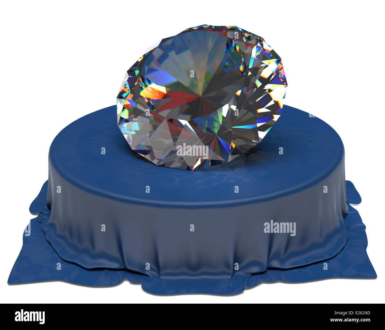 Diamond over Blue Silk Fabric Stock Photo - Alamy
