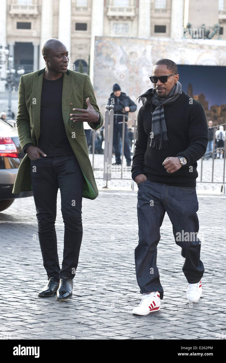 Actor Jamie Foxx and Ozwald Boateng visit Saint Peter Cathedral in ...