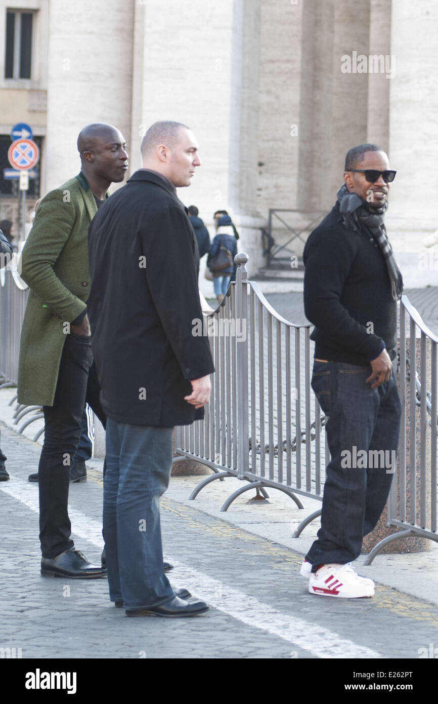 Actor Jamie Foxx and Ozwald Boateng visit Saint Peter Cathedral in ...