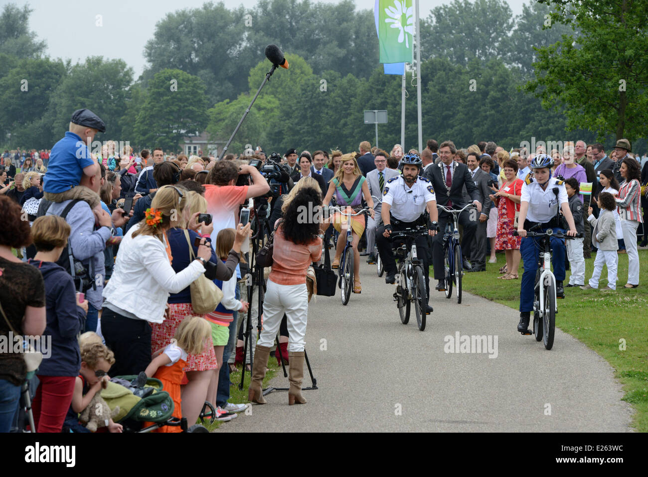 Queen Maxima of The Netherlands at the opening of Maximapark at ...