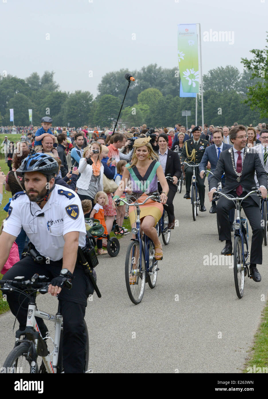 Queen Maxima of The Netherlands at the opening of Maximapark at ...