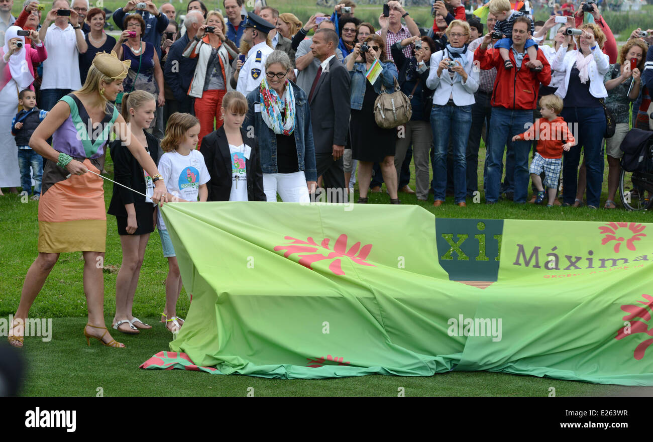 Queen Maxima of The Netherlands at the opening of Maximapark at ...